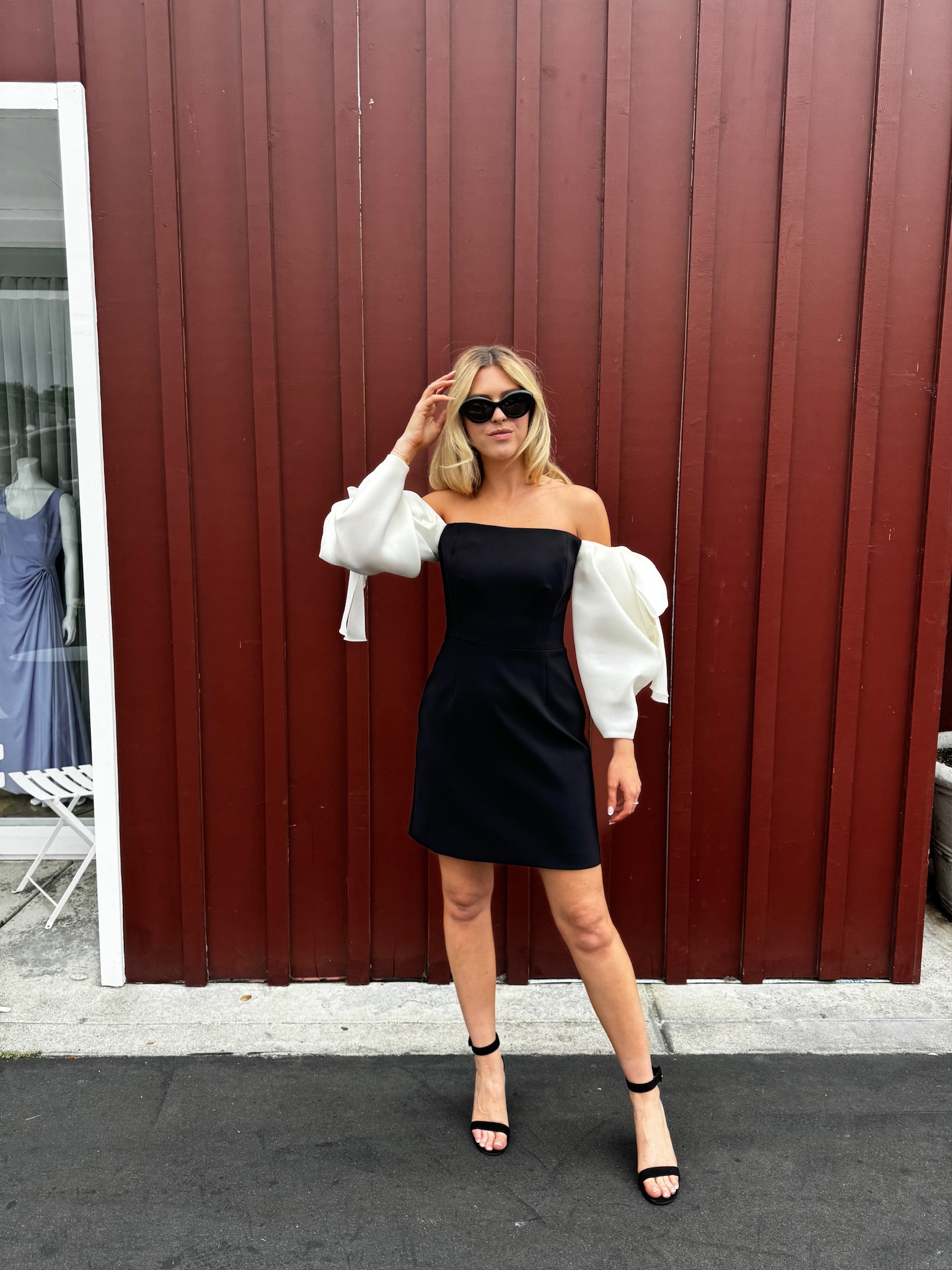 CAROLINA HERRERA OFF THE SHOULDER DRAPED MINI DRESS - Capitol