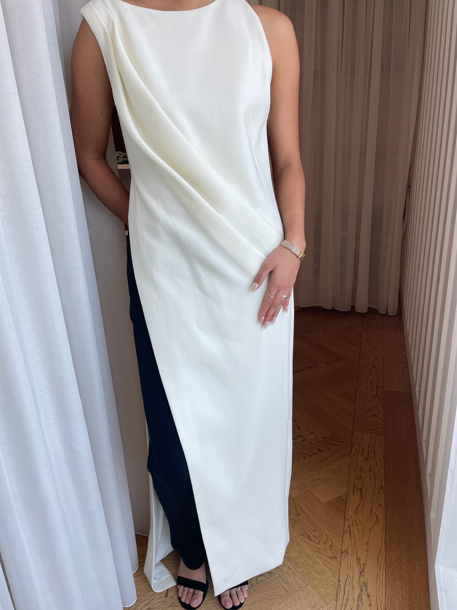 BRANDON MAXWELL TATE BOAT NECK COLUMN TOP - Capitol