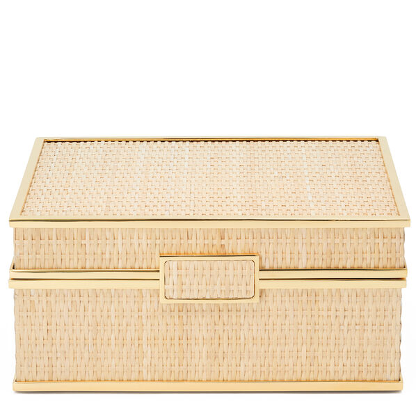 AERIN - Colette Cane Jewellery Box - Woven Cane with Suede Lining ...