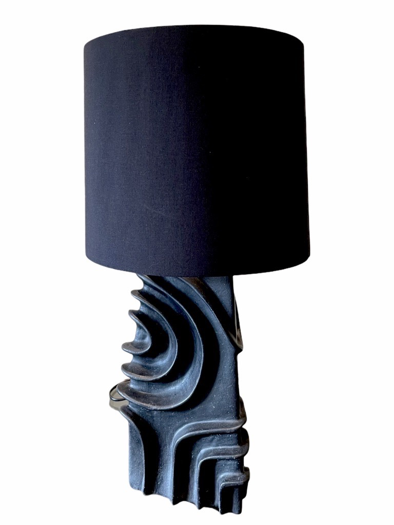 Ceramic Lamp by Elsa Foulon for Becker Minty - Black/Grey - Handmade in ...