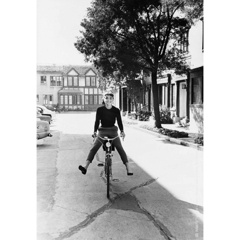 Mark Shaw Photography - Audrey on Bicycle, 1953