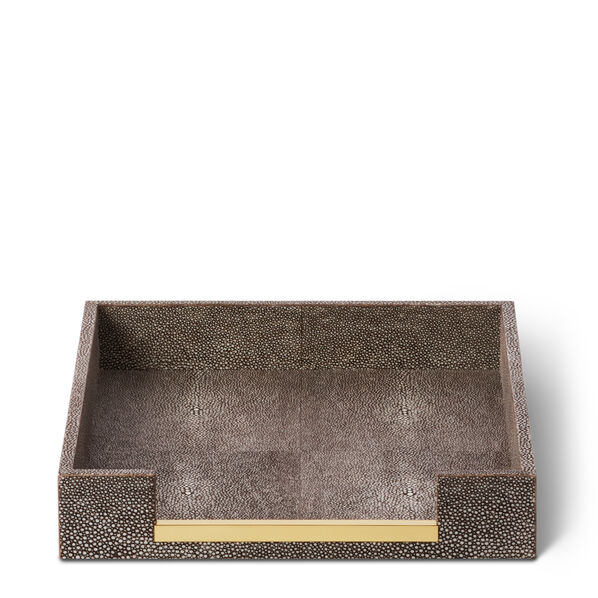 AERIN - Embossed Shagreen Paper Tray - Charcoal - Becker Minty