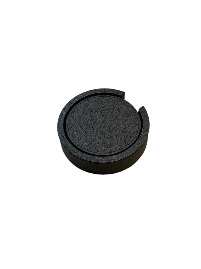 Giobagnara - Tao Coasters (6) and Holder - Round - Black Printed ...