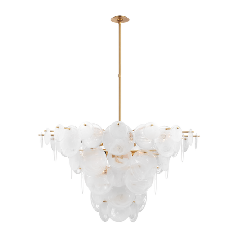 Loire Extra Large Chandelier with White Strie Glass