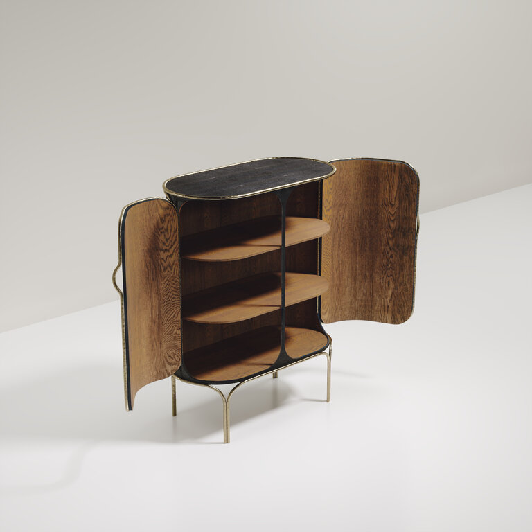 R & Y Augousti - Arianne Bar Cabinet - 93 x 48 x 120 cm