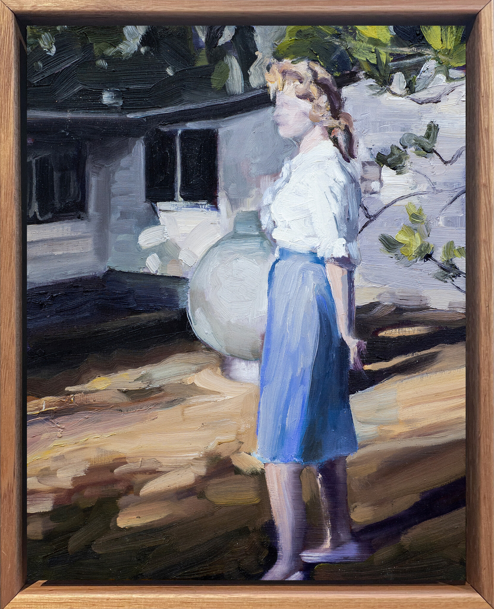 James King - A pregnant pause, 2023 - Oil on board - 25.5x20cm - Becker Minty