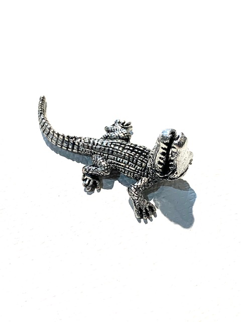 Pewter Mini Crocodile Card or Place Card Holder - L5cm - Individual ...