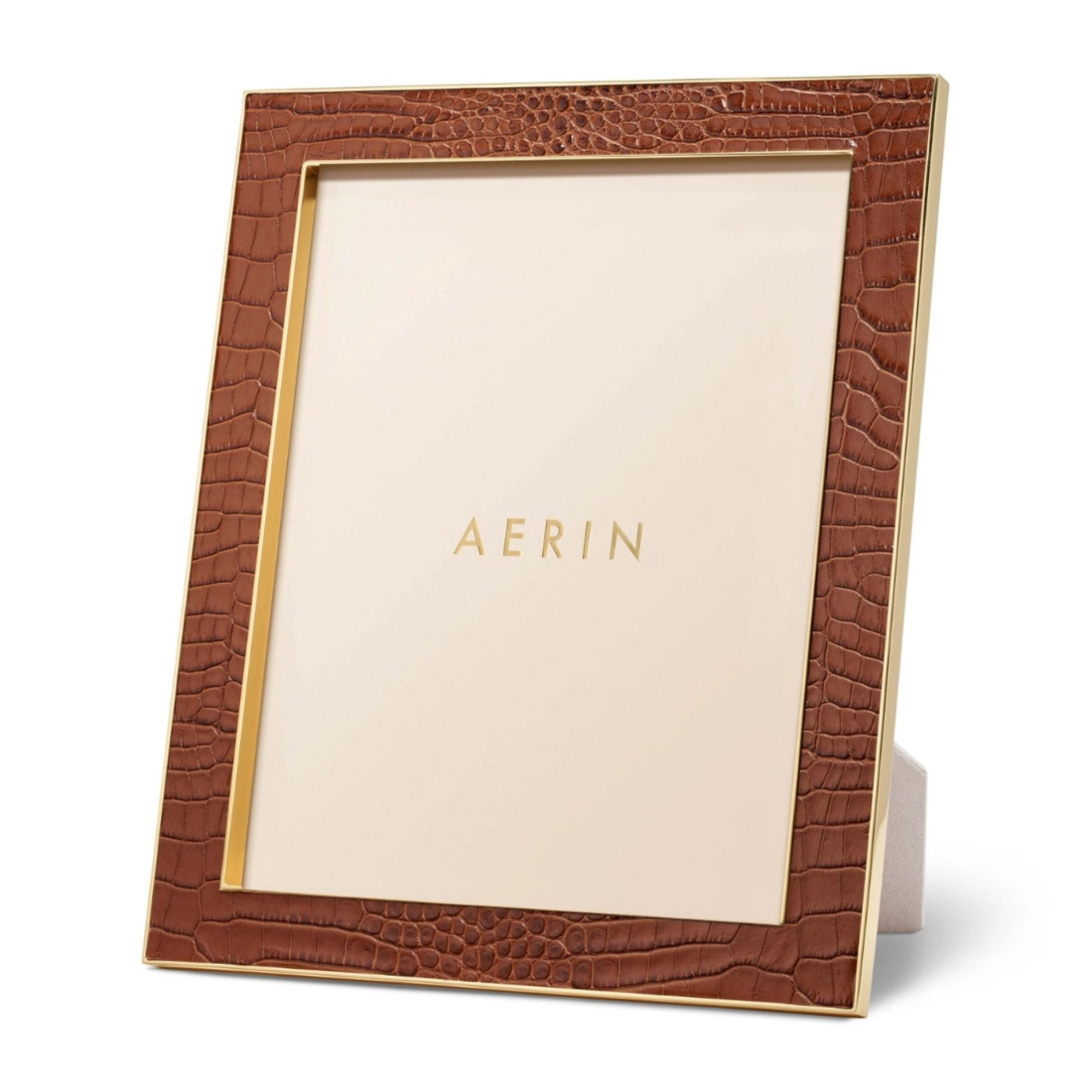 AERIN - Classic Croc Leather Frame - 8x10" - Chestnut Brown - Becker Minty