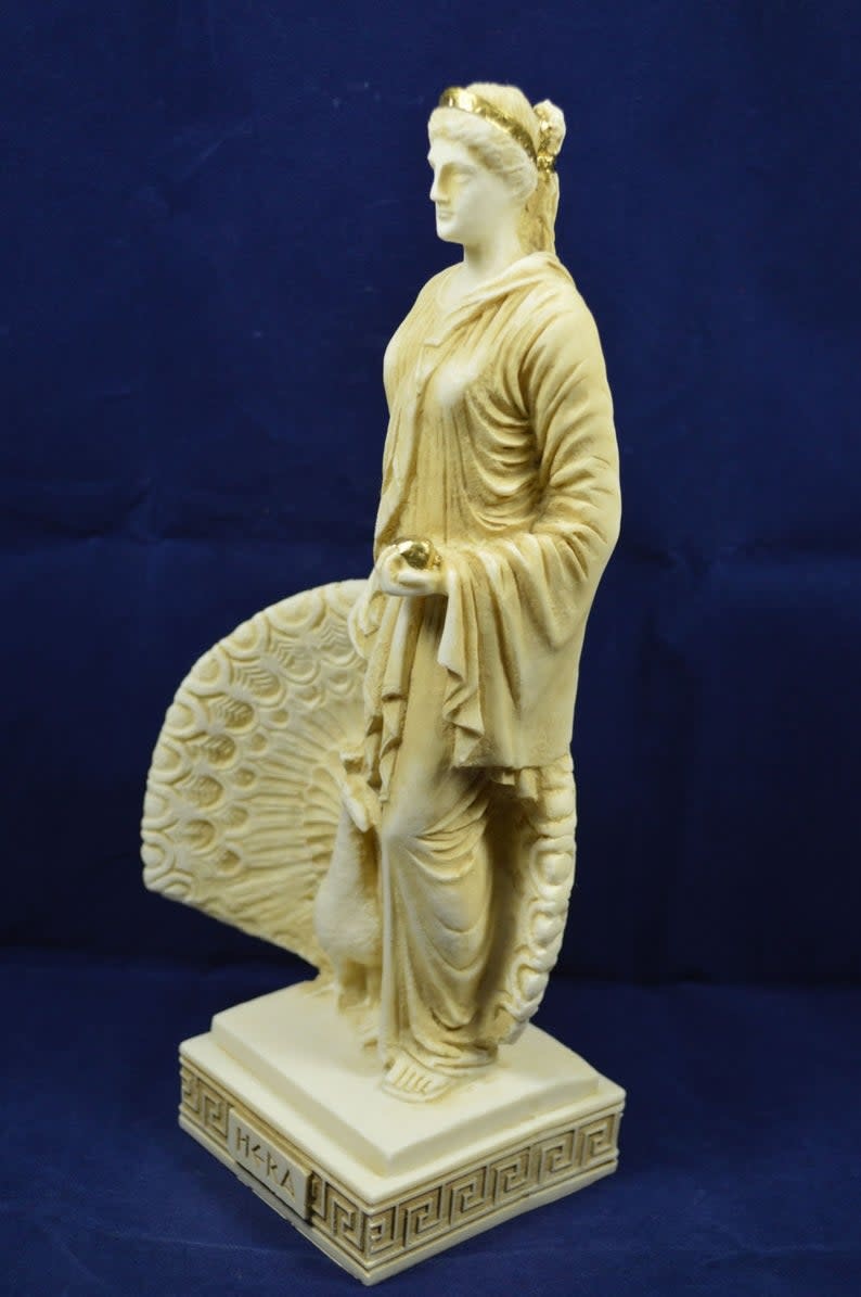 Hera Statue With Peacock