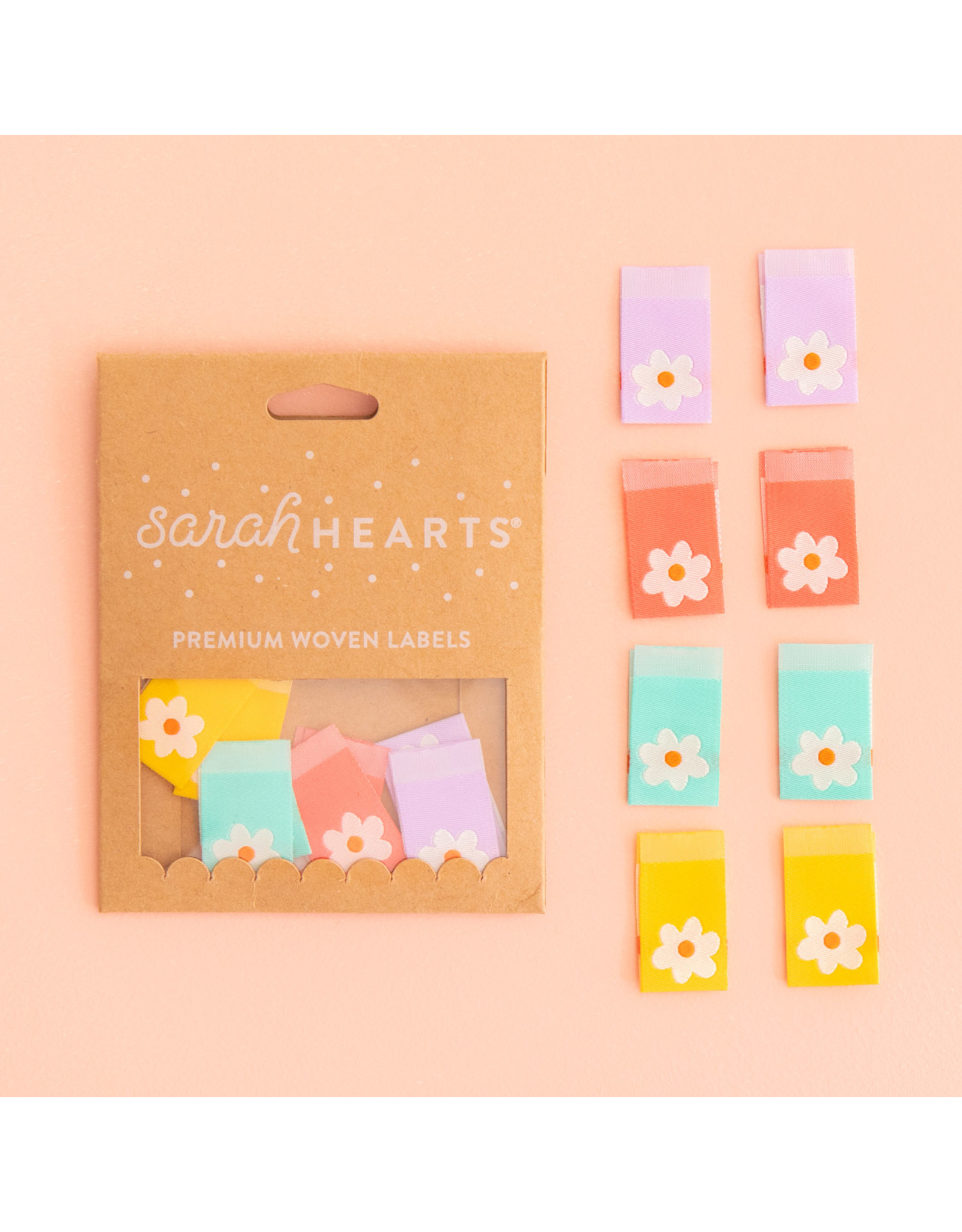 Daisy - Woven Label Tags, Set of 6 - Picking Daisies