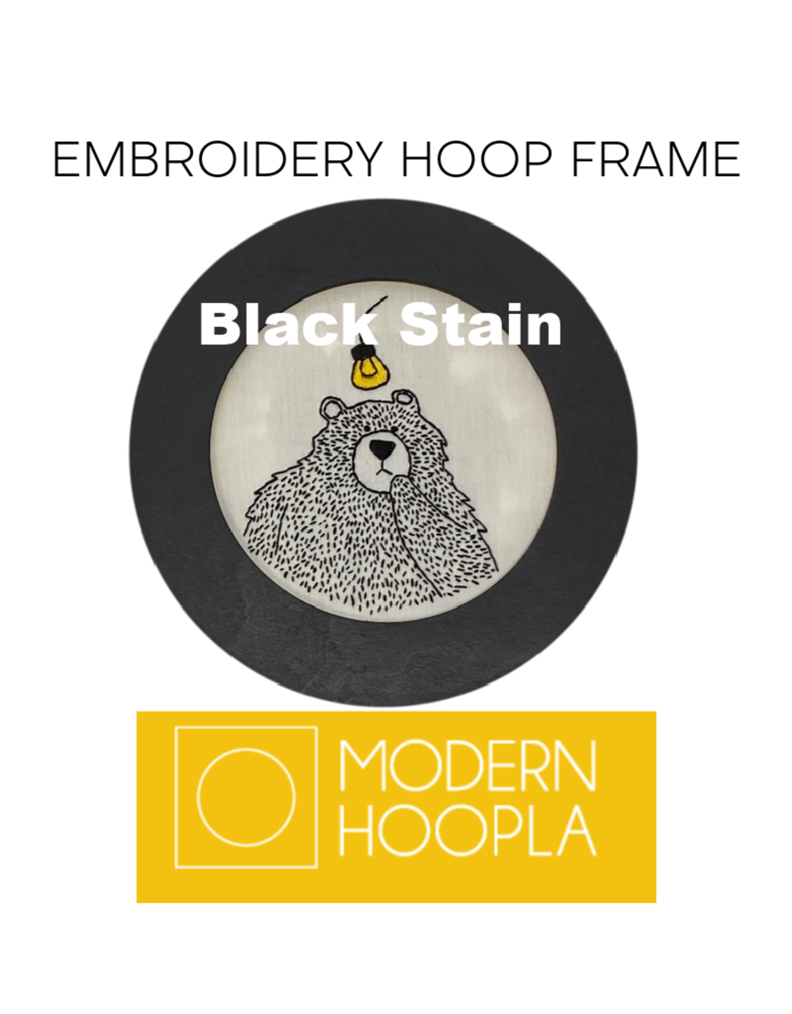Round Hoop Frame in Black Stain for 5" Embroidery Hoop - Picking Daisies