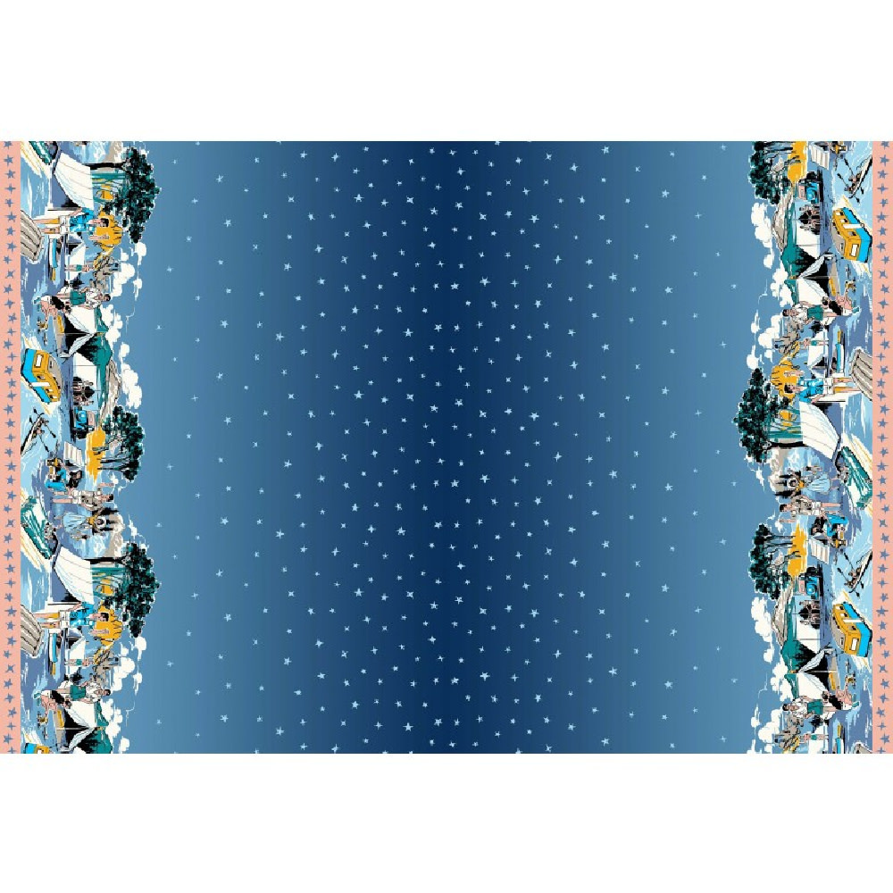 Retro Road Trip, Road Trip Border in Dusk, Fabric Half-Yards - Picking ...
