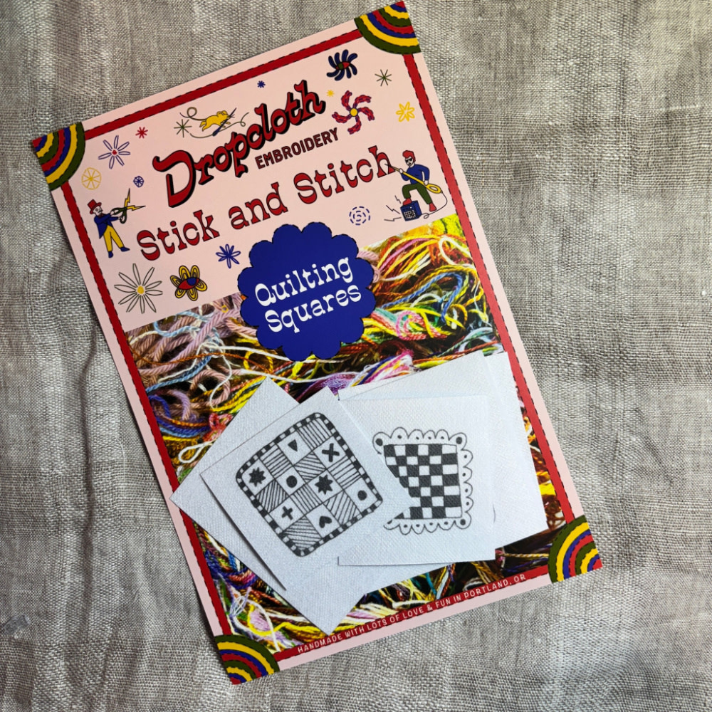 Quilting Squares, Stick and Stitch Embroidery Stickers - Picking Daisies