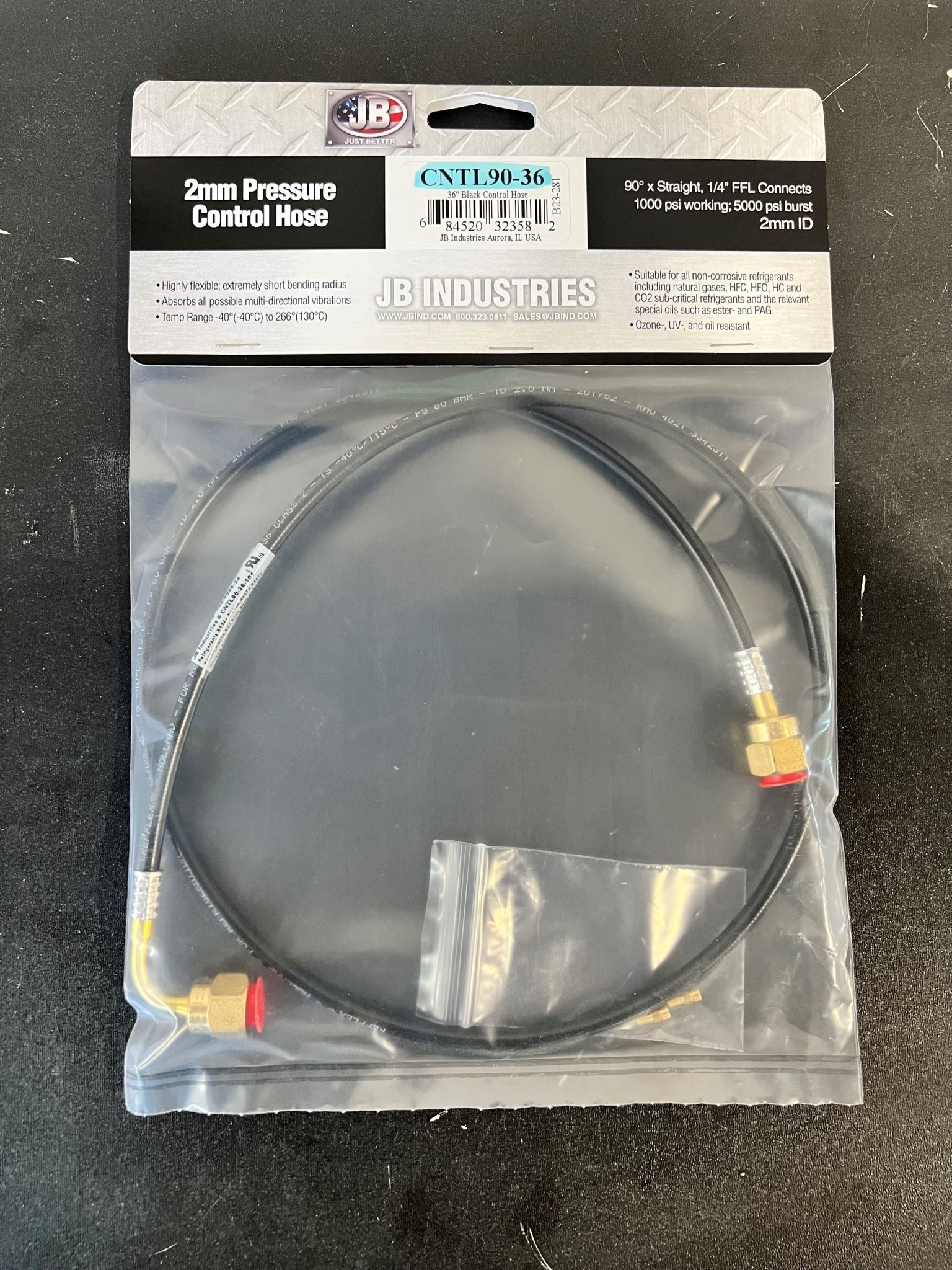 CNTL90-36 - 36" HIGH PRESSURE 1000 PSI CONTROL HOSE W/ 90° ELBOW ...