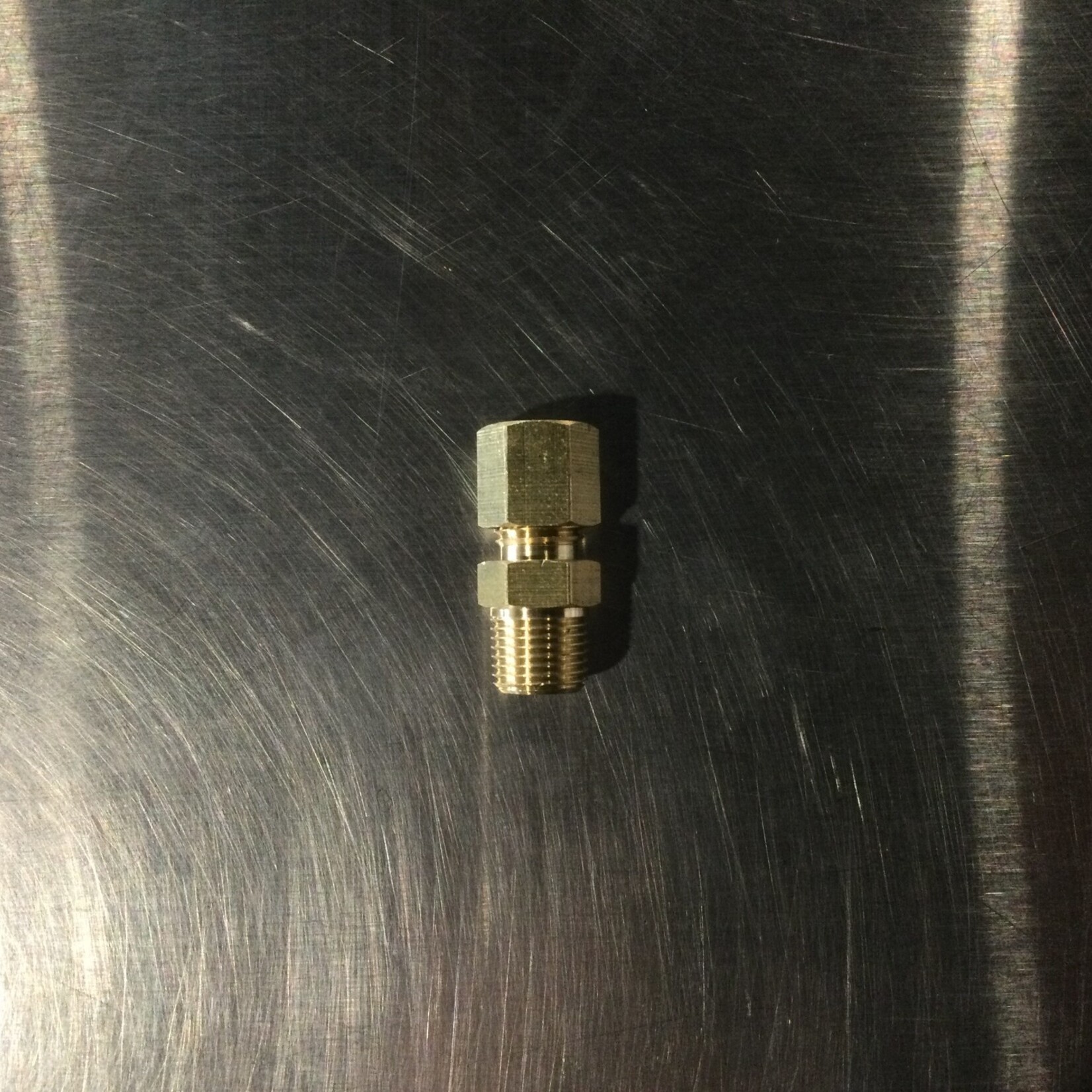 WHRL 120-TON CHILLER RTD PROBE ADAPTER BRASS COUPLING 3/16 COMPRESSION ...