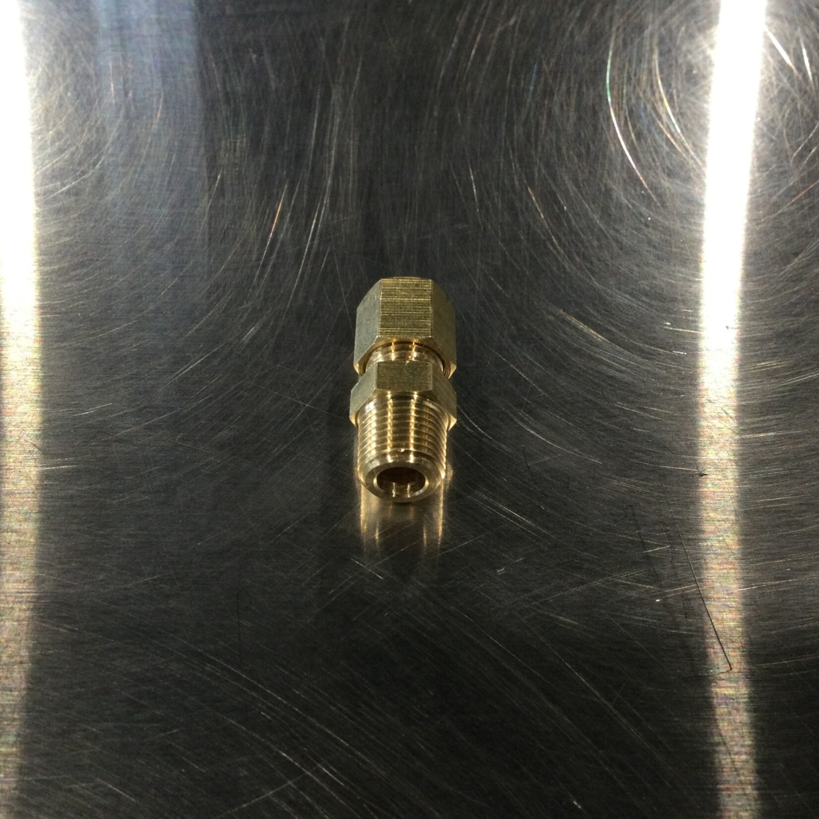 WHRL 120-TON CHILLER RTD PROBE ADAPTER BRASS COUPLING 3/16 COMPRESSION ...