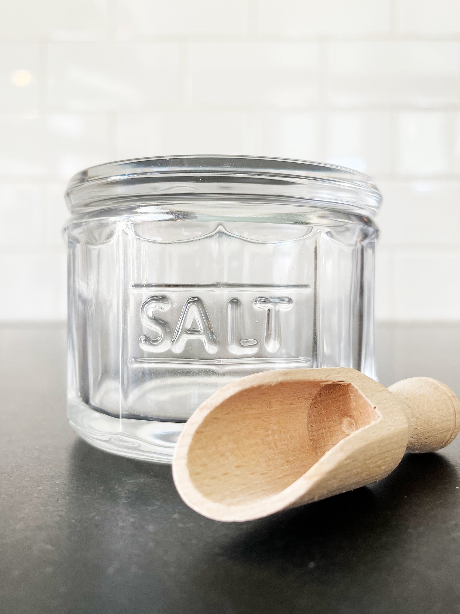 Glass Salt Pot with Scoop - CORK