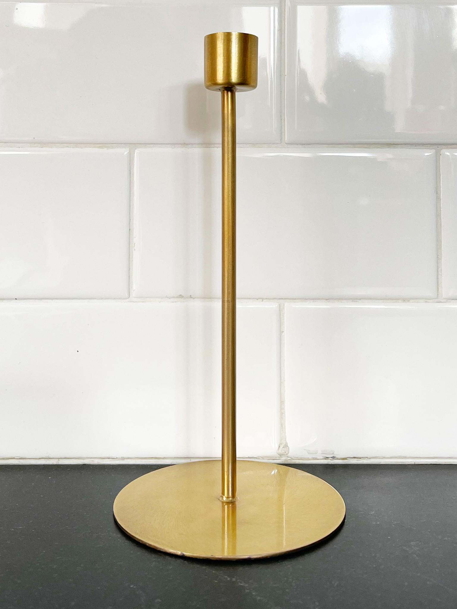 Antique Brass Candle Stand 20cm - CORK