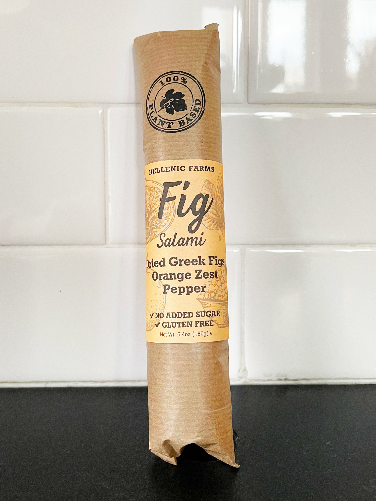 Hellenic Farms Vegan Fig Salami - Orange Zest & Aleppo Pepper - CORK