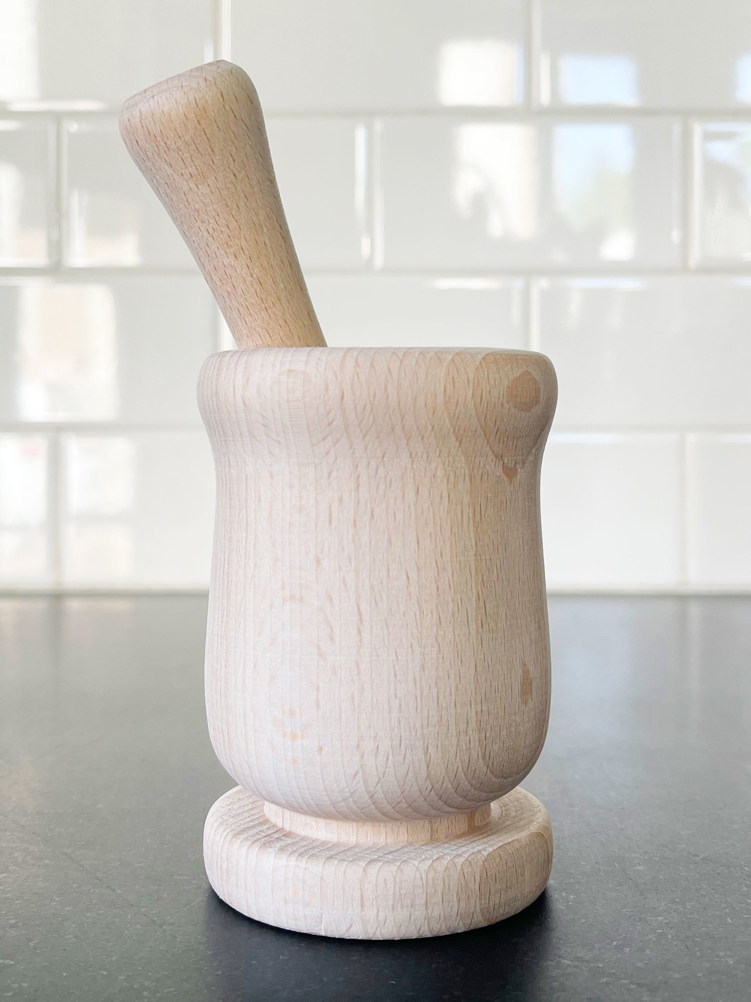 Earth & Nest Beech Wood Mortar and Pestle - CORK