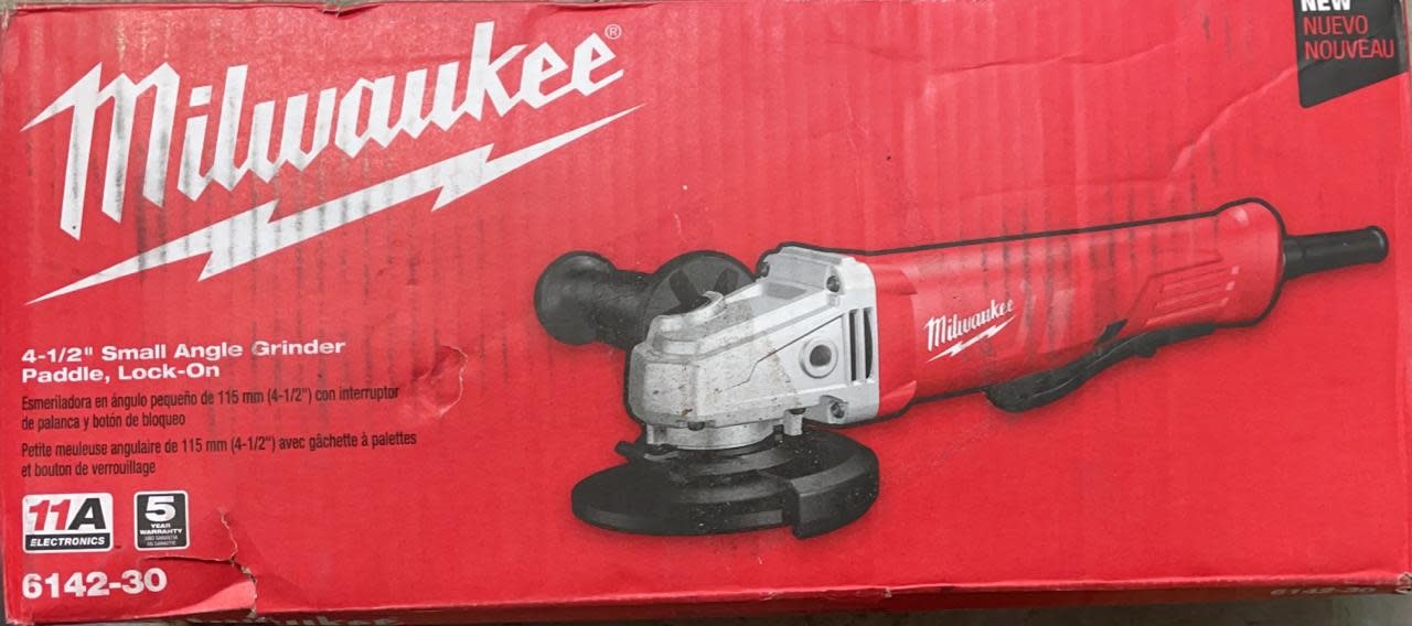 MILWAUKEE 11 Amp Corded 4-1/2 in. Small Angle Grinder with Lock-On Paddle Switch - Discount Depot