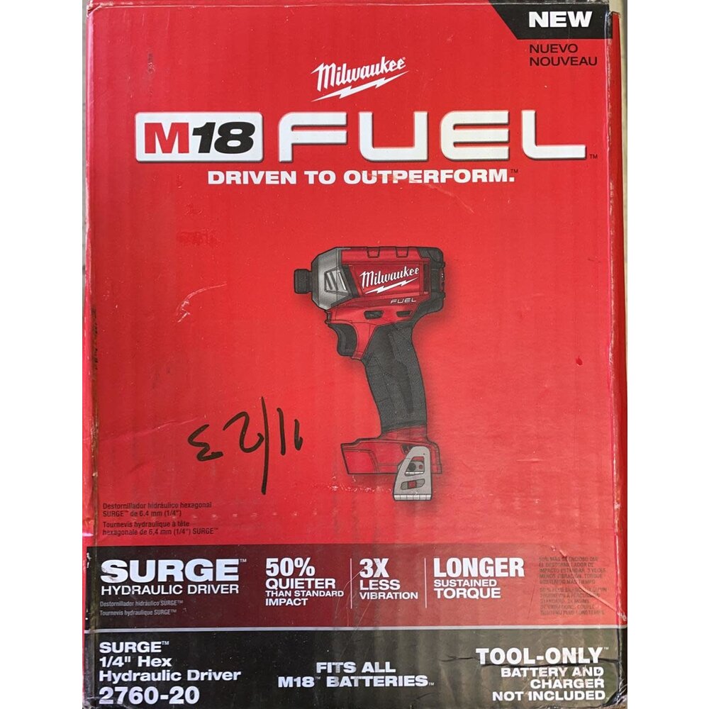 MILWAUKEE M18 FUEL SURGE 18-Volt Lithium-Ion Brushless Cordless 1/4 in ...