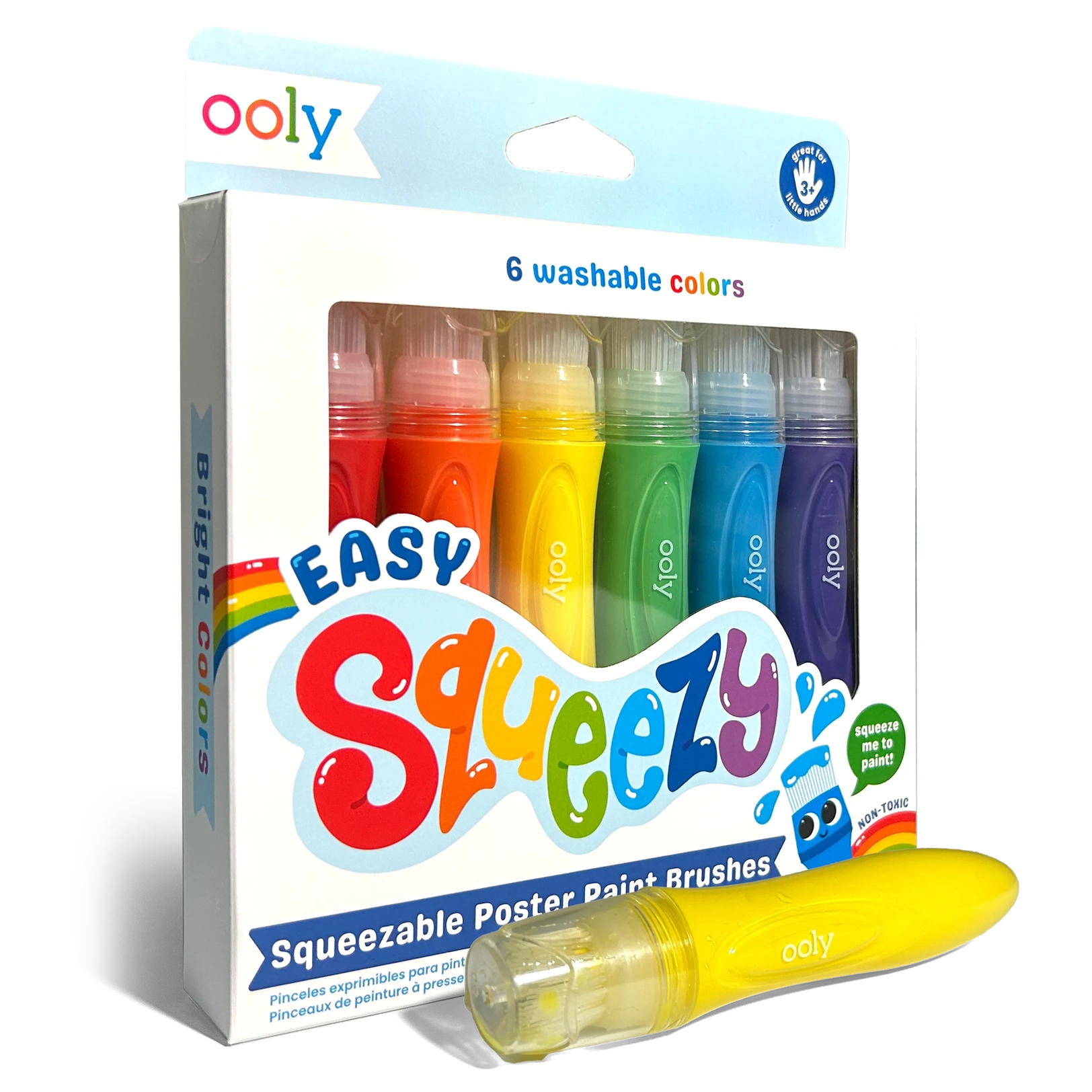 Easy Squeezy Squeezable Poster Paint Brushes - Set of 6 - Tiny Hanger
