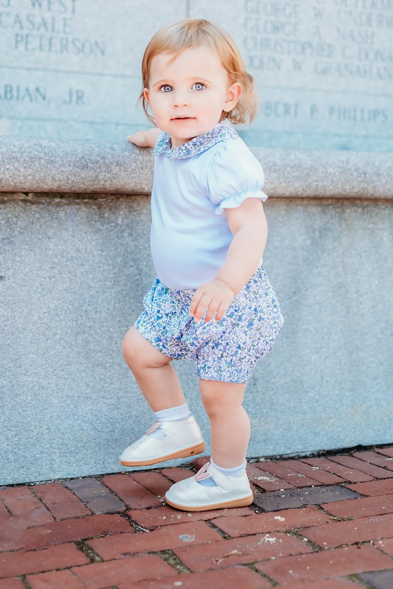 Maddie & Connor Olivia Blue Floral Bloomers - Tiny Hanger