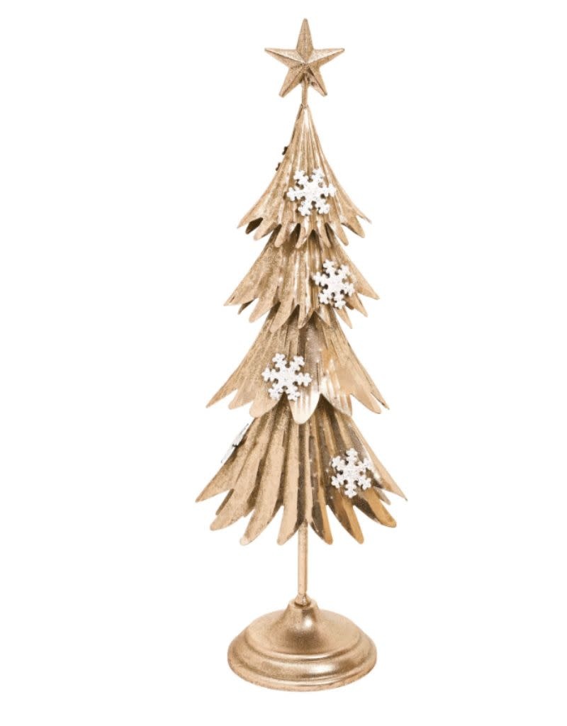 PC0126 Large Gold Metal Tree with Snowflake, 7x21.5" - Discover Wild ...