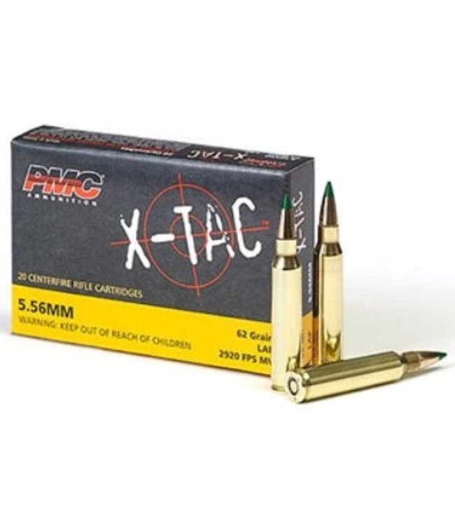 PMC Rifle Ammo, 5.56 X 45mm 62 Grain FMJ GREEN TIP (M855), Box of 20 ...
