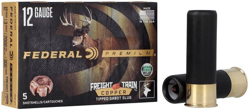 Federal Premium Freight Train 12 Ga 3" 300Gr. Sabot Copper Slugs, 5 Rds ...
