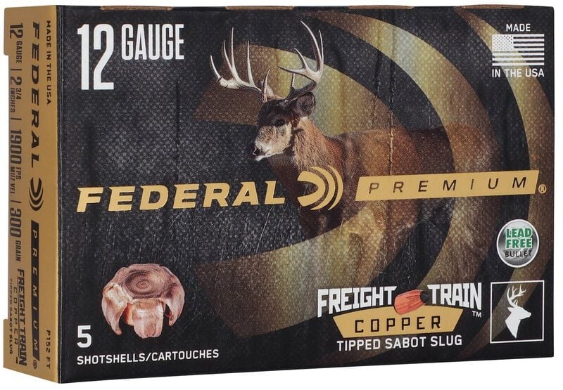 Federal Premium Freight Train 12 Ga 2-3/4" 300Gr. Sabot Copper Slugs, 5 ...