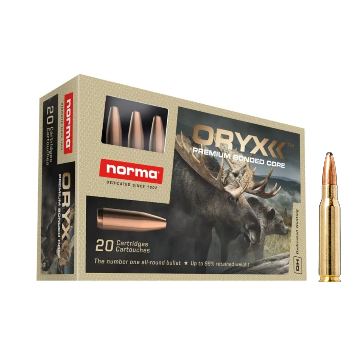 Norma Oryx 308 WIN 180Gr. PREM BONDED CORE 20rds - Cabin Creek Supply