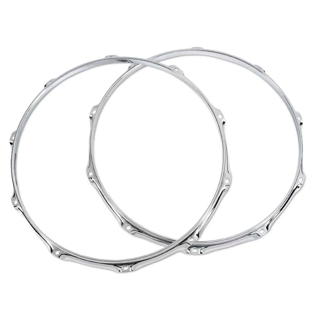 DW True Hoop 14" 10-Lug Snare Batter and Resonant Pair - Chrome - 2112 ...