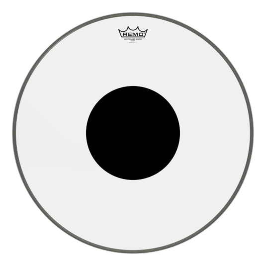 Remo Controlled Sound Clear with Black Dot Bass Drum Head - 2112 PERCUSSION