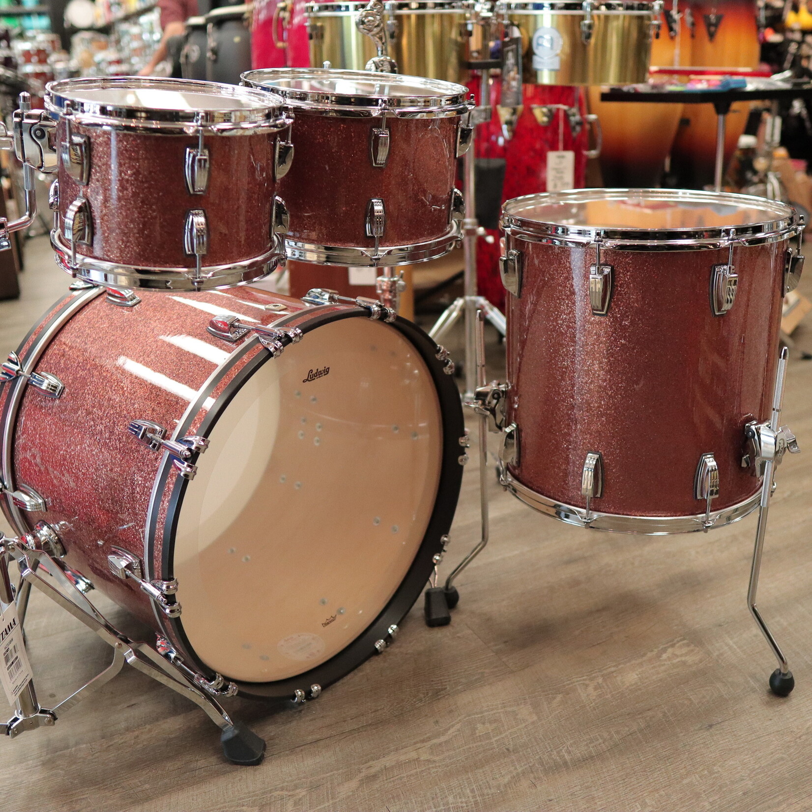 Ludwig Classic Maple Studio Hybrid 4-pc Shell Pack 22/10/12/16 (Ltd. Ed. Copper Sparkle) - 2112 ...