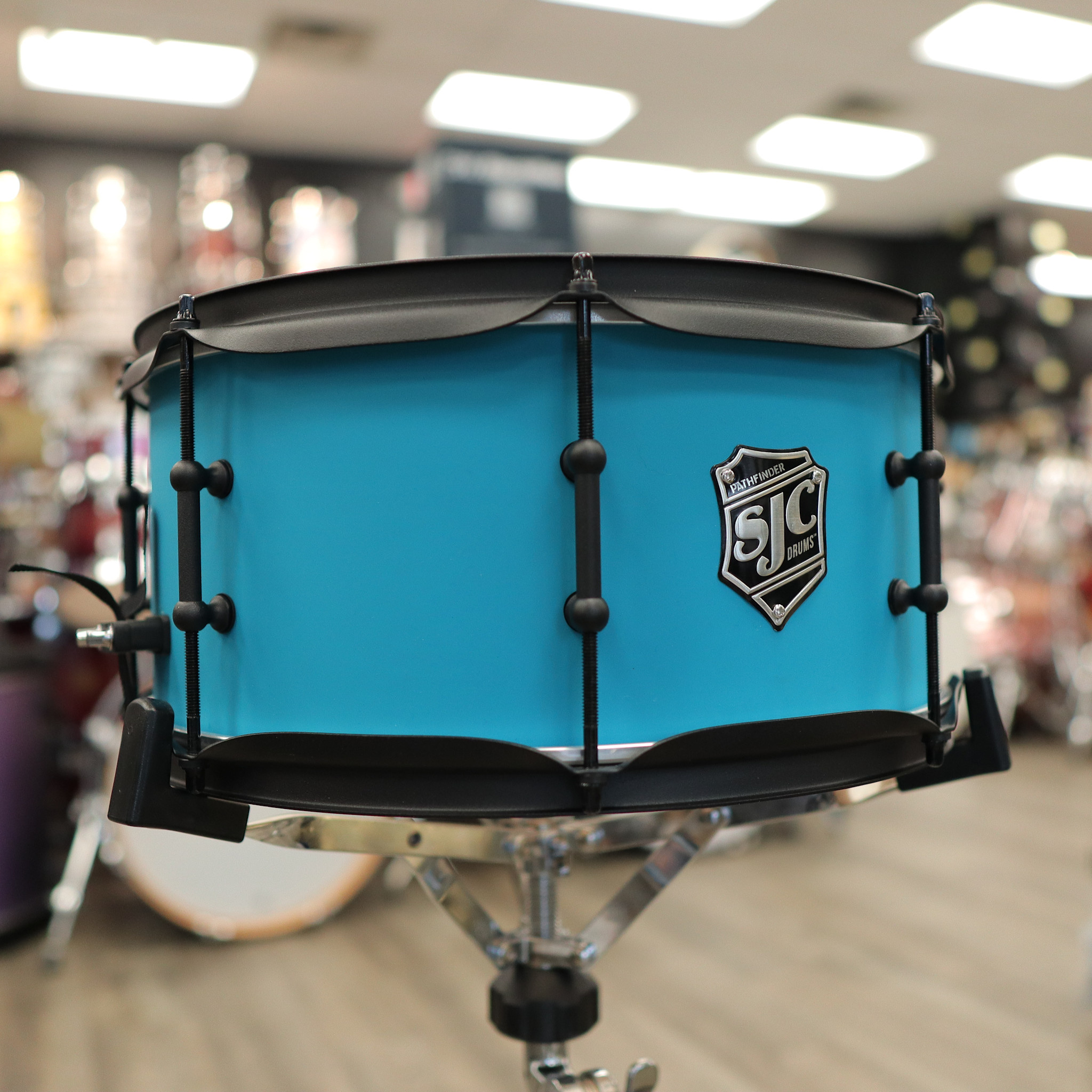 SJC Custom Drums Pathfinder Series 6.5x14" Snare Drum (Caribbean Blue ...