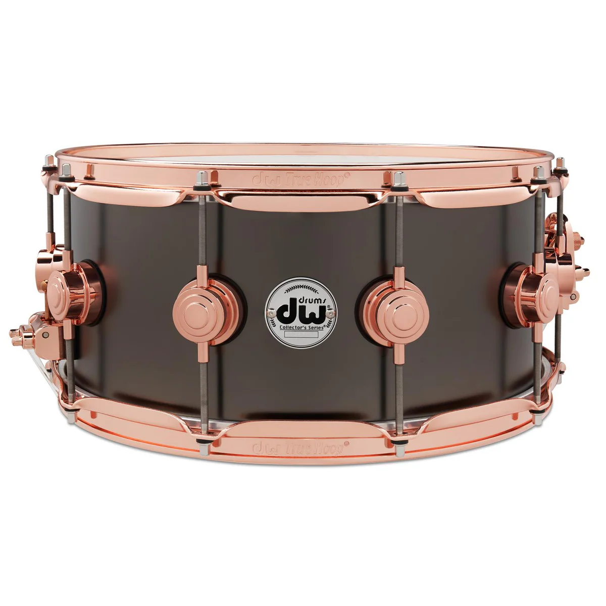 DW Collector's Series 6.5x14" Satin Black Over Brass Snare Drum w. Cop ...
