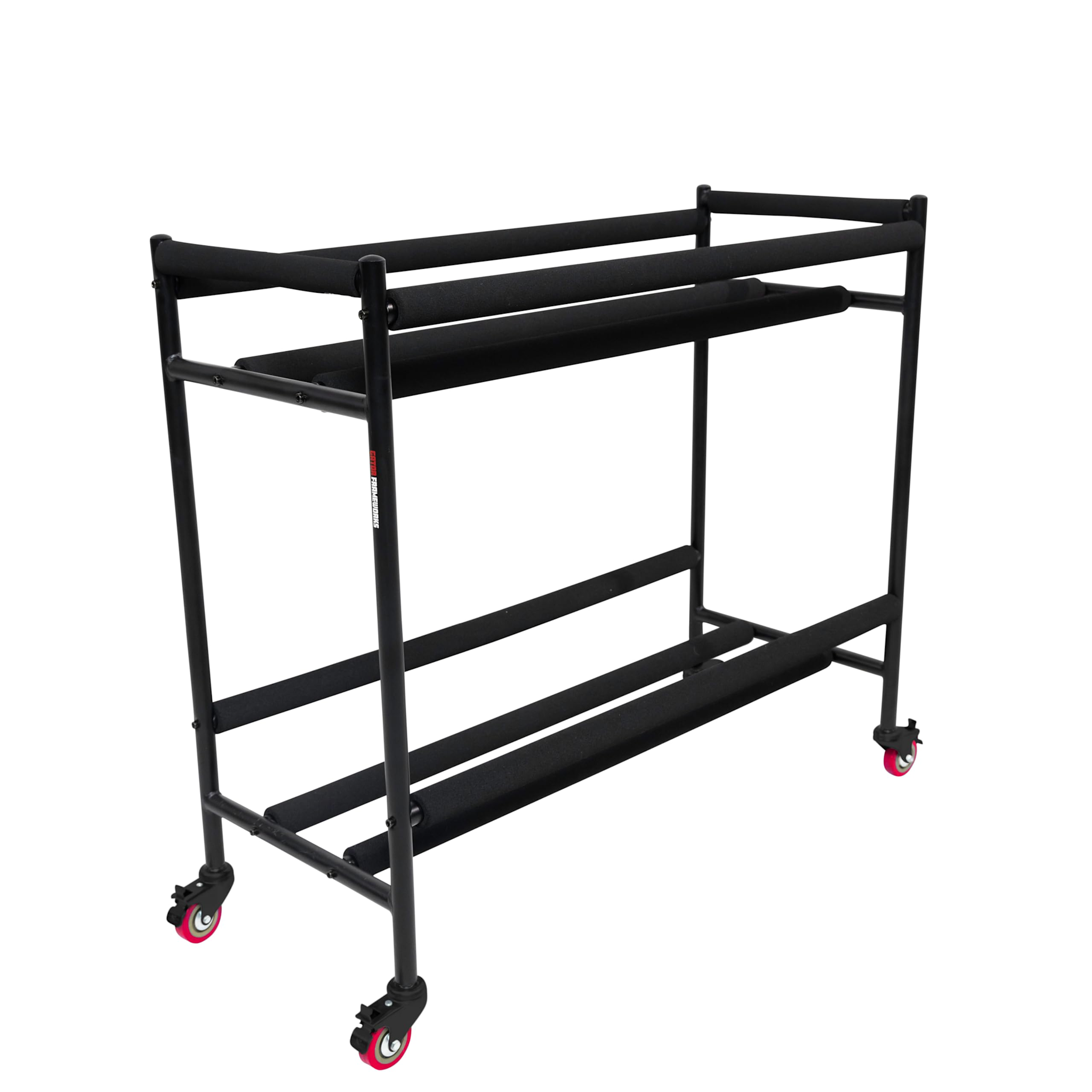 Gator Frameworks Two-Tier Snare Rack w. Locking Casters (holds up to 10 ...