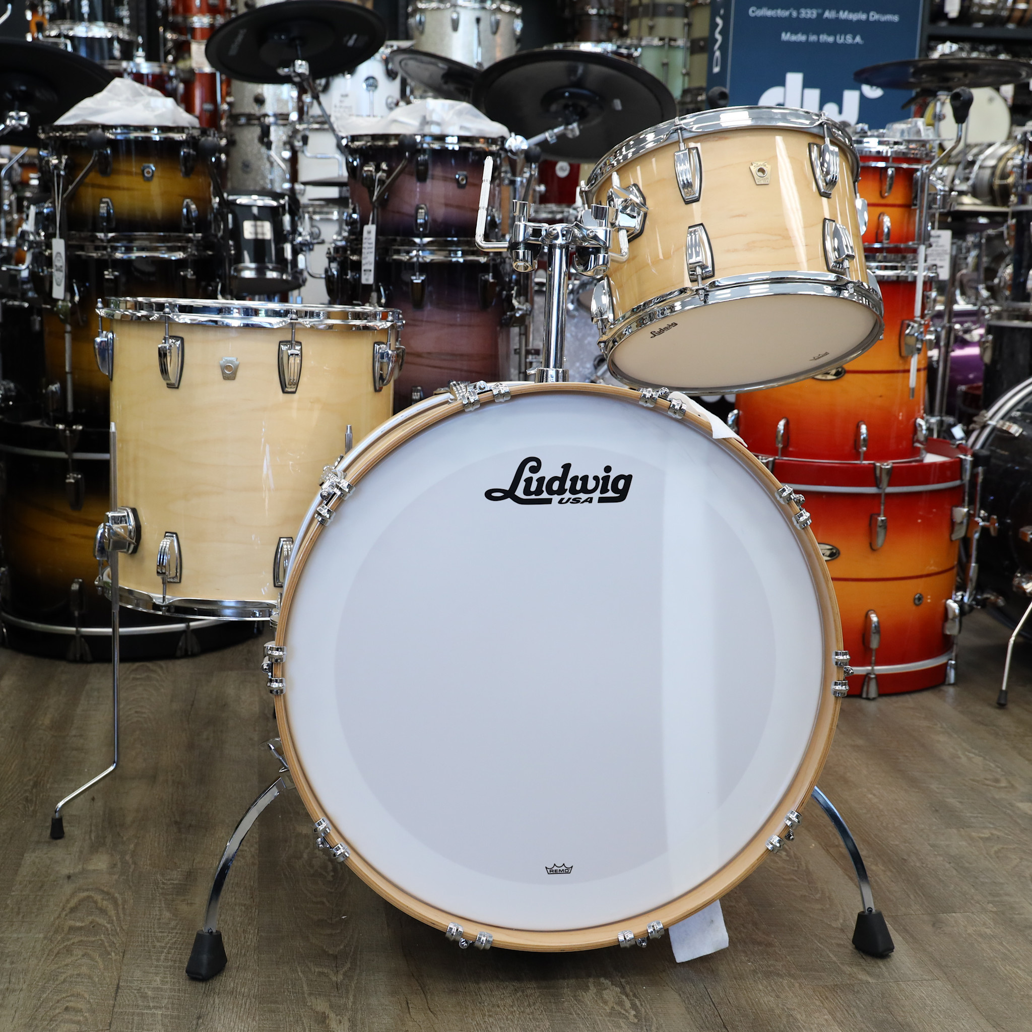 Used Ludwig Classic Maple Pro Beat Shell Pack (Modified) Natural Finish ...
