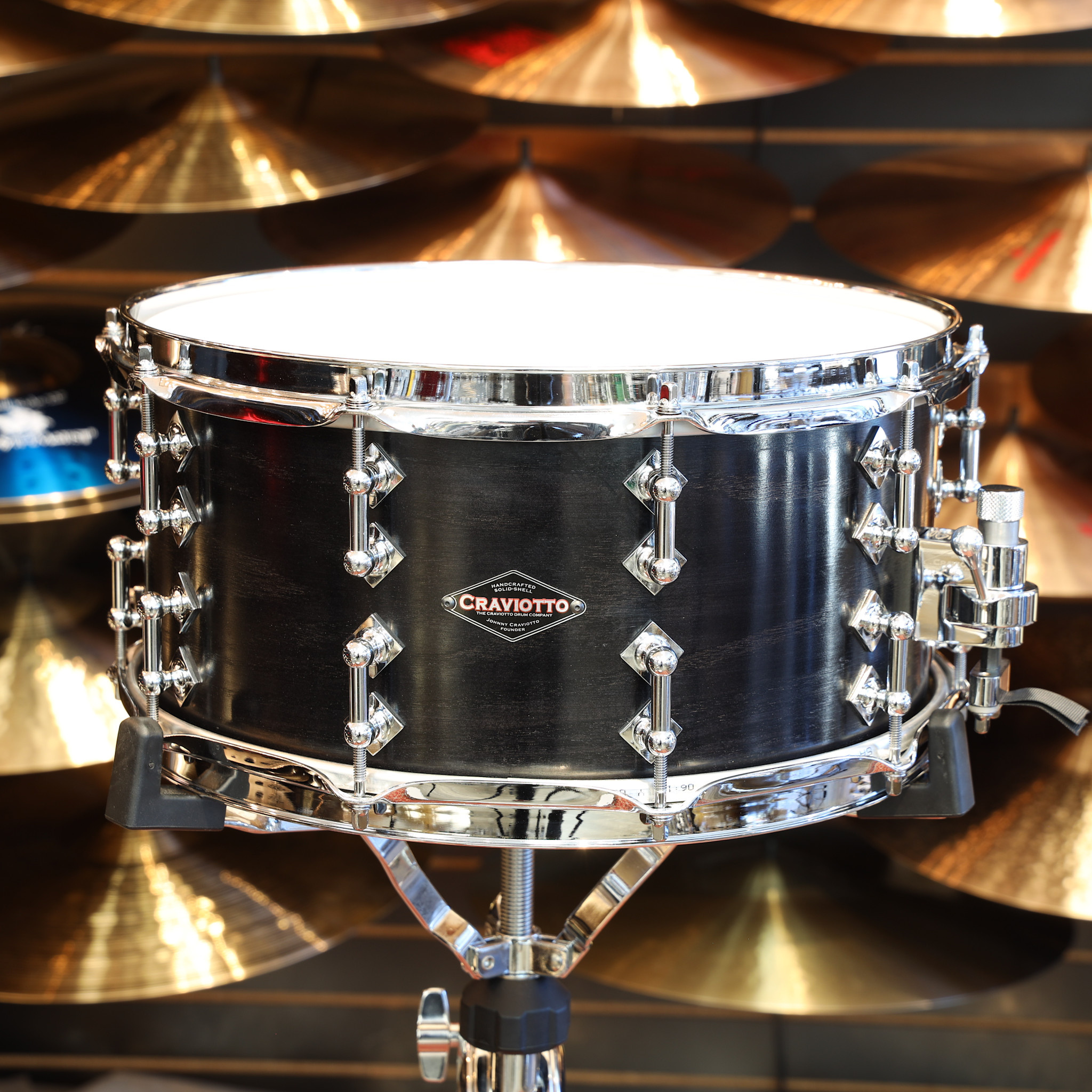Craviotto Custom Shop 7X14" Snare Drum Ash w/ Double Lugs (Black Stain ...