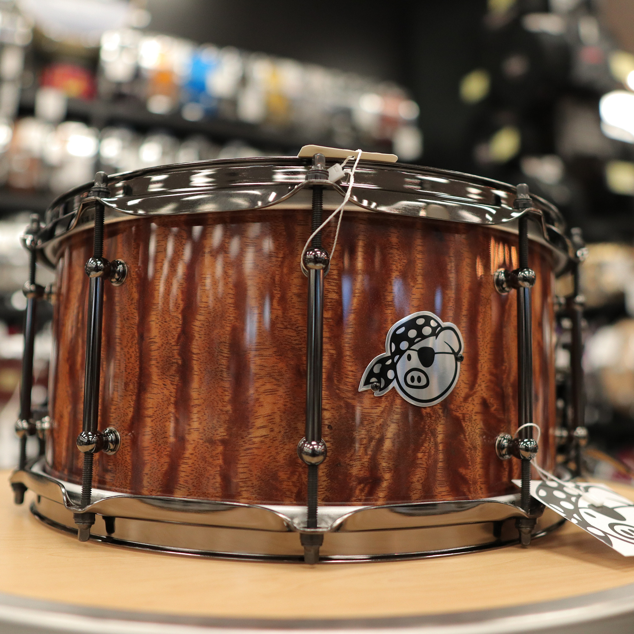 Pork Pie 7x14" Maple Max Snare Drum (Waterfall Bubinga High-Gloss w ...