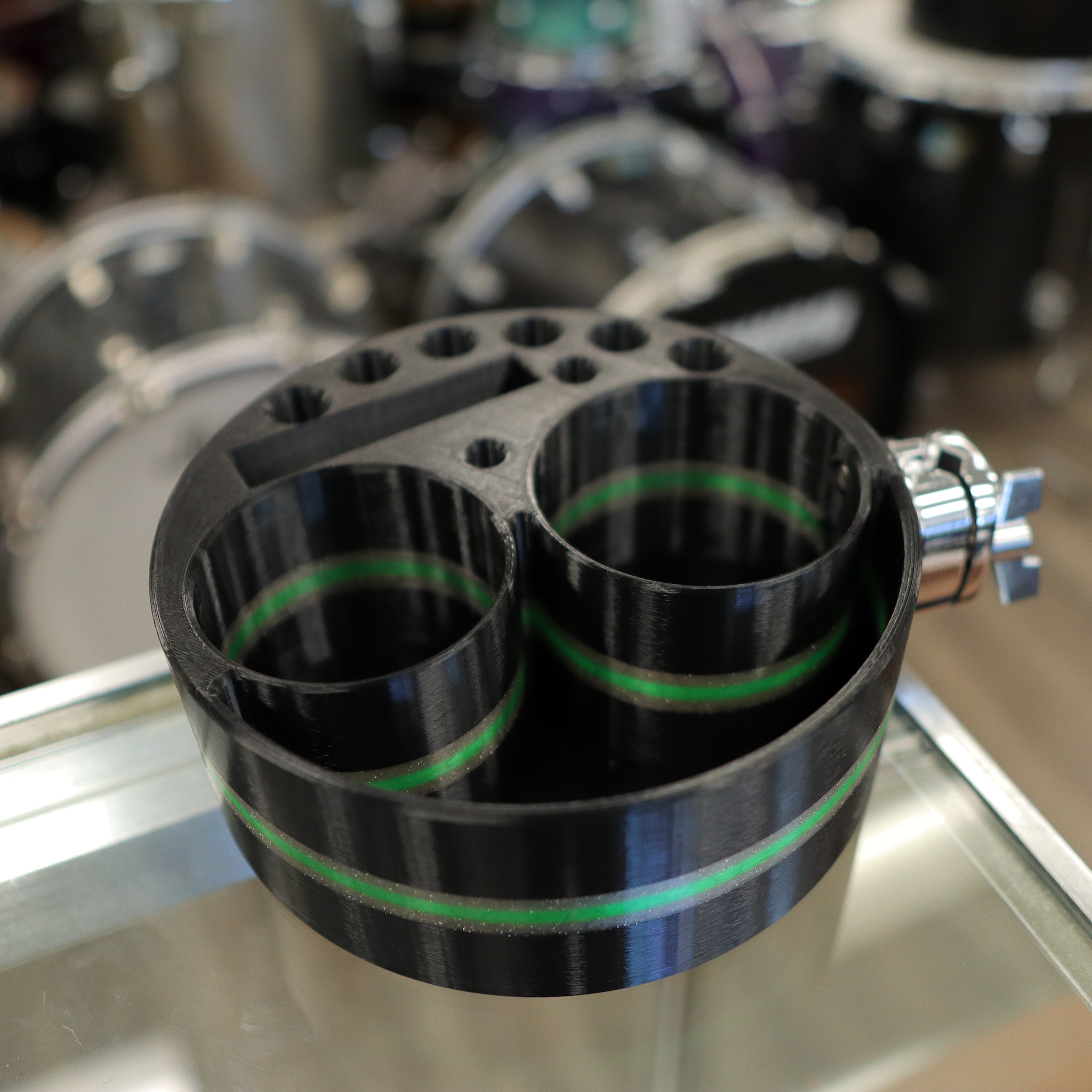 Deaf & Drum Drum Buddy Popeye - Dual Mount (Premium/Custom) - Black w ...