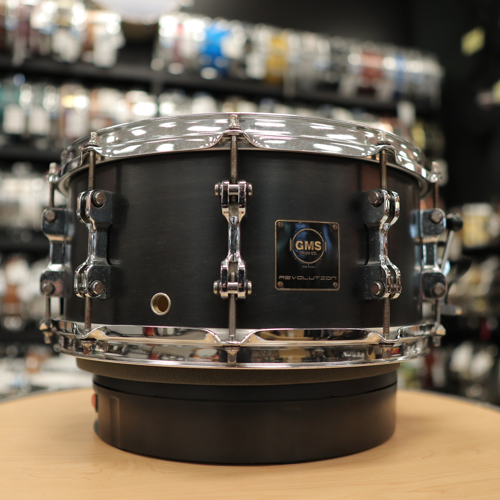 Used GMS Revolution 6.5x14" Maple/Brass Snare Drum - 2112 PERCUSSION