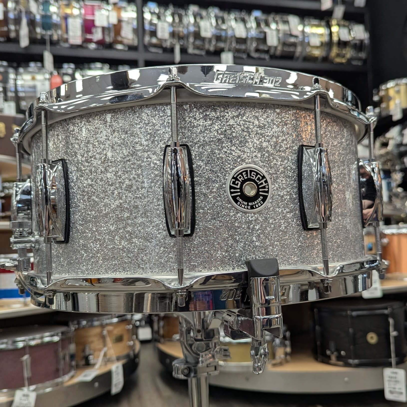 Gretsch Brooklyn 6.5 x 14" Snare Drum (Silver Sparkle Nitron) - 2112 ...