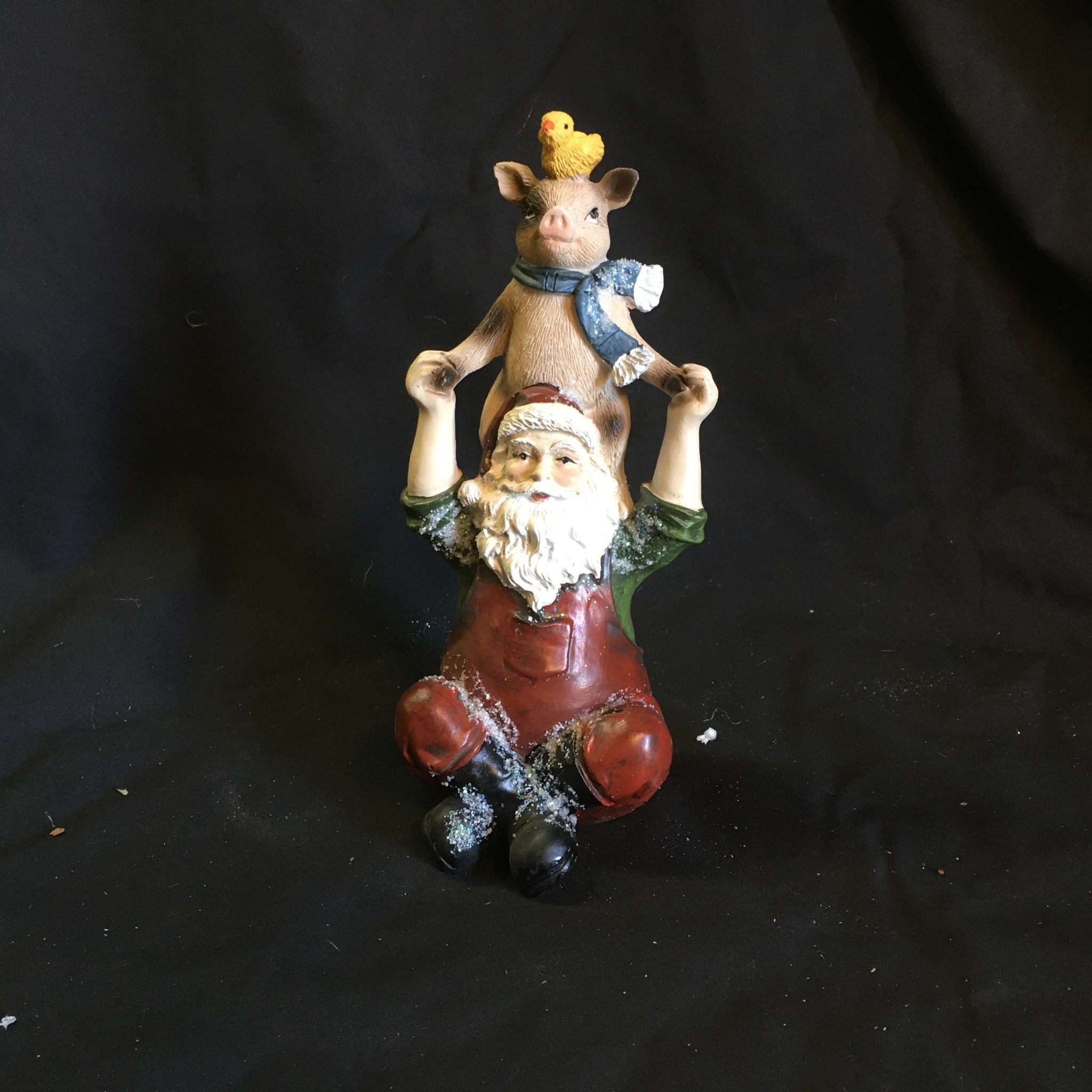 7" Santa Piggy Back Ride Figurine - Christmas Tyme