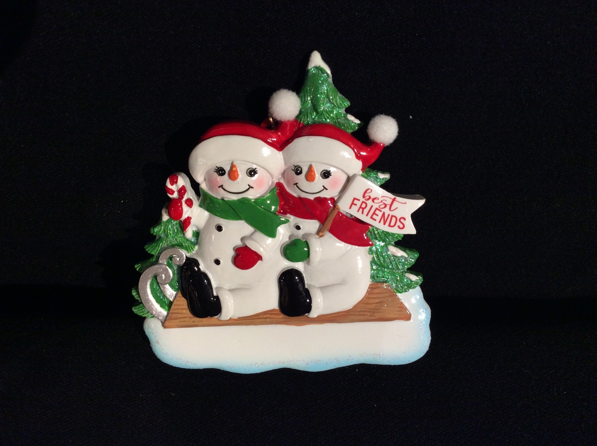 ** Snowman on Sled - Best Friends - Christmas Tyme