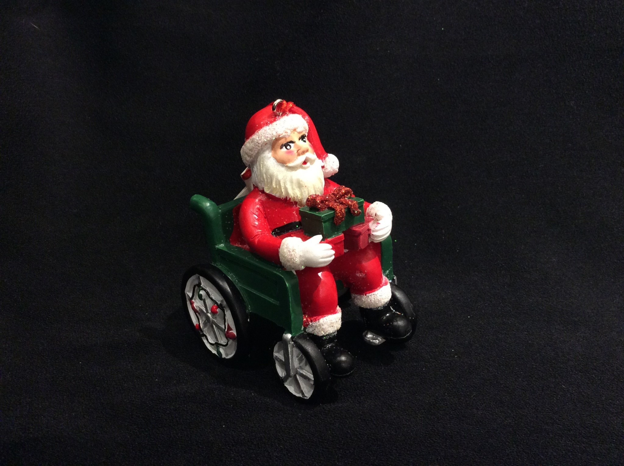 Santa in Wheelchair Orn - Christmas Tyme