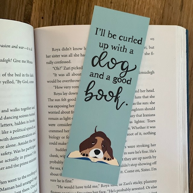 Ruff Sketch Bookmark Curled Up with a Dog - DECO Raleigh