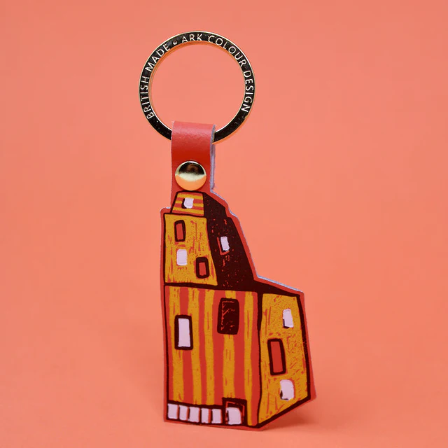 Key Fob Fun House Coral - DECO Raleigh